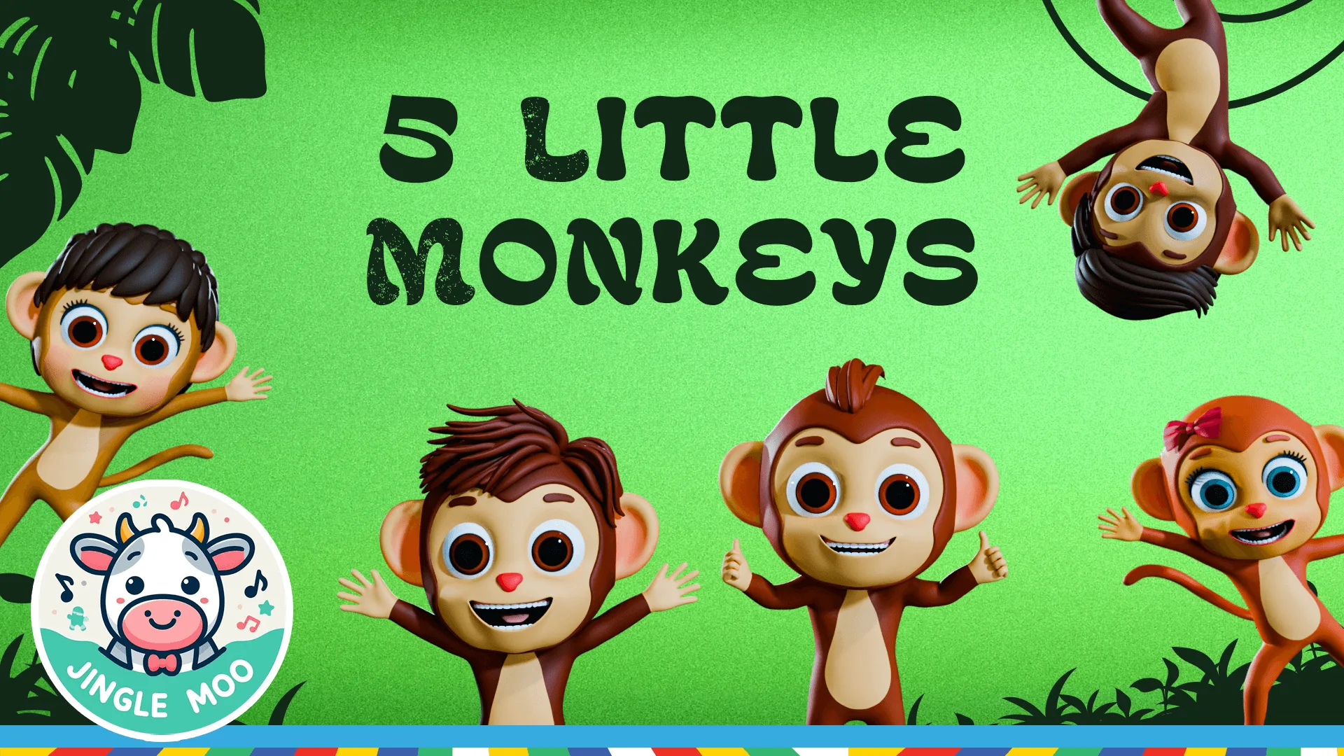 Five Little Monkeys - Nursery Rhyme Song & Lyrics – Jingle Moo